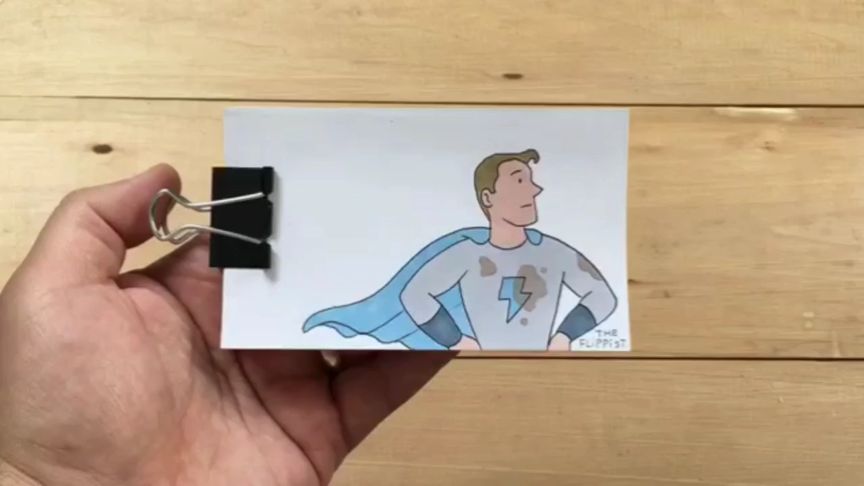 老外的手绘动画翻页书