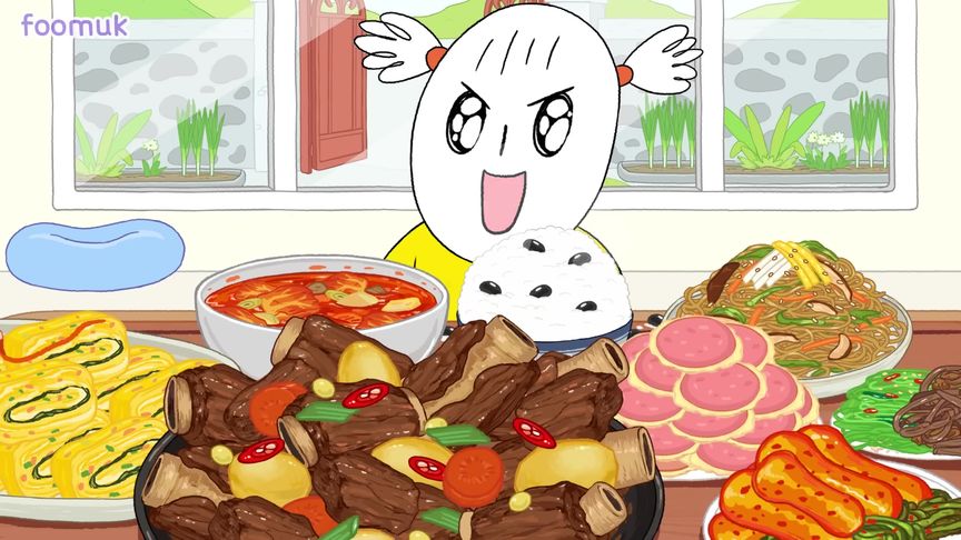 【foomuk】吃爷爷奶奶做的饭#吃货 #动画 #干饭 #mukbang #foomuk