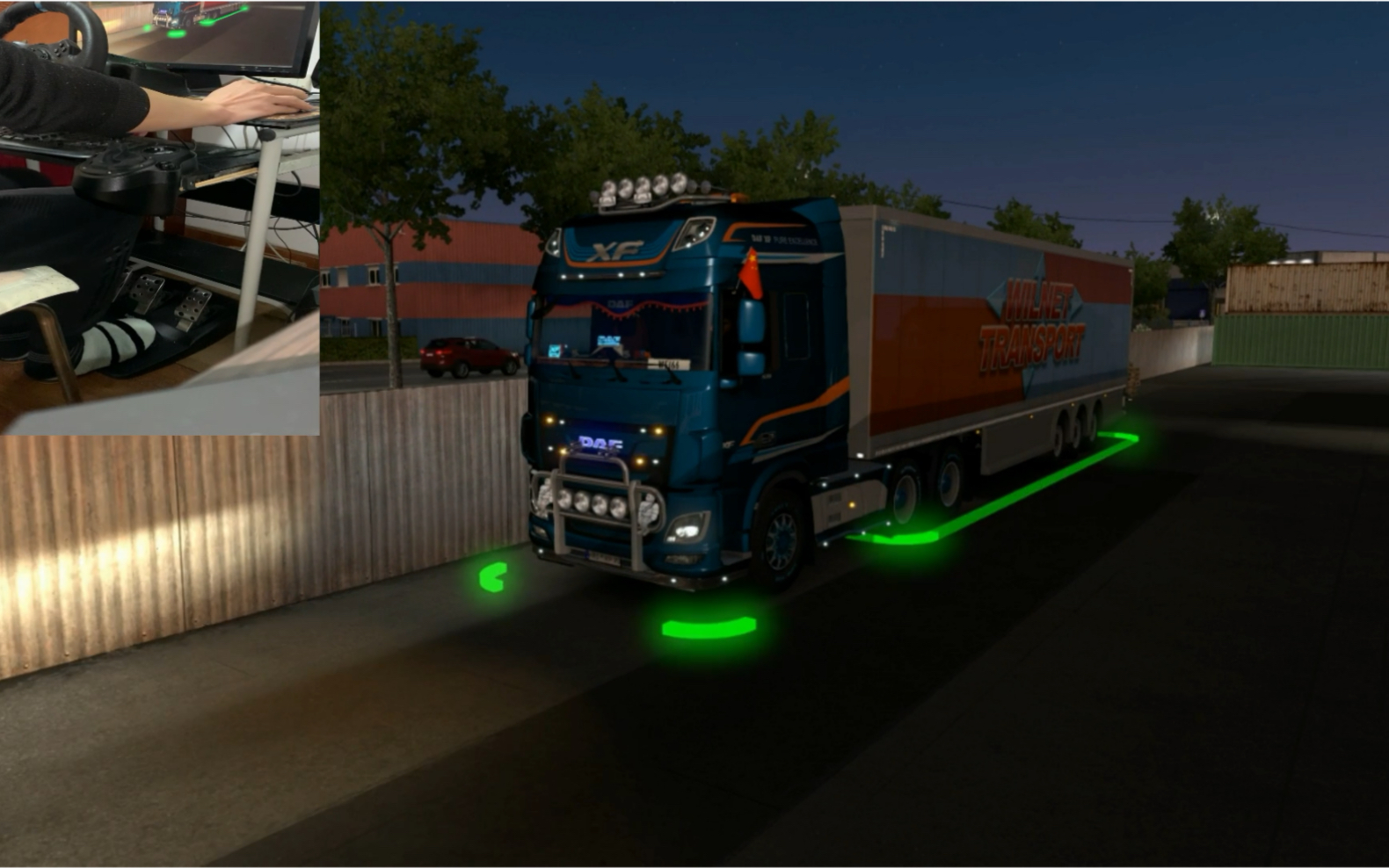 欧洲卡车模拟2在家日常,达夫手动挡魅力加完美的停车,给湖北加油祝福