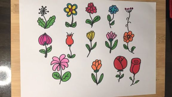 一些简笔画花的方法