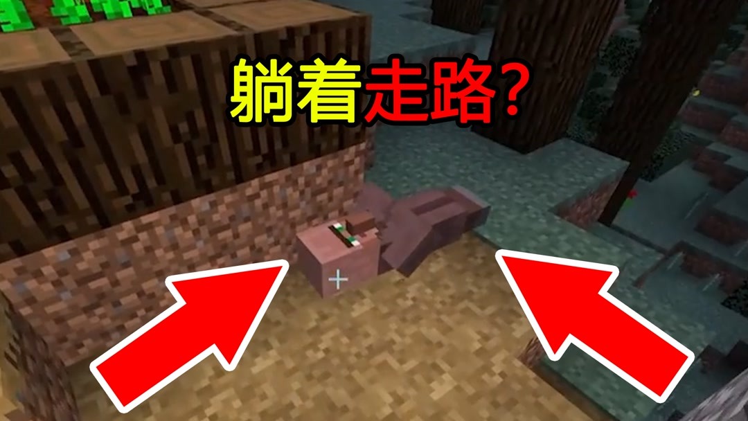 我的世界:MC新手冷知识,这样的MC你见过吗?躺着走路?