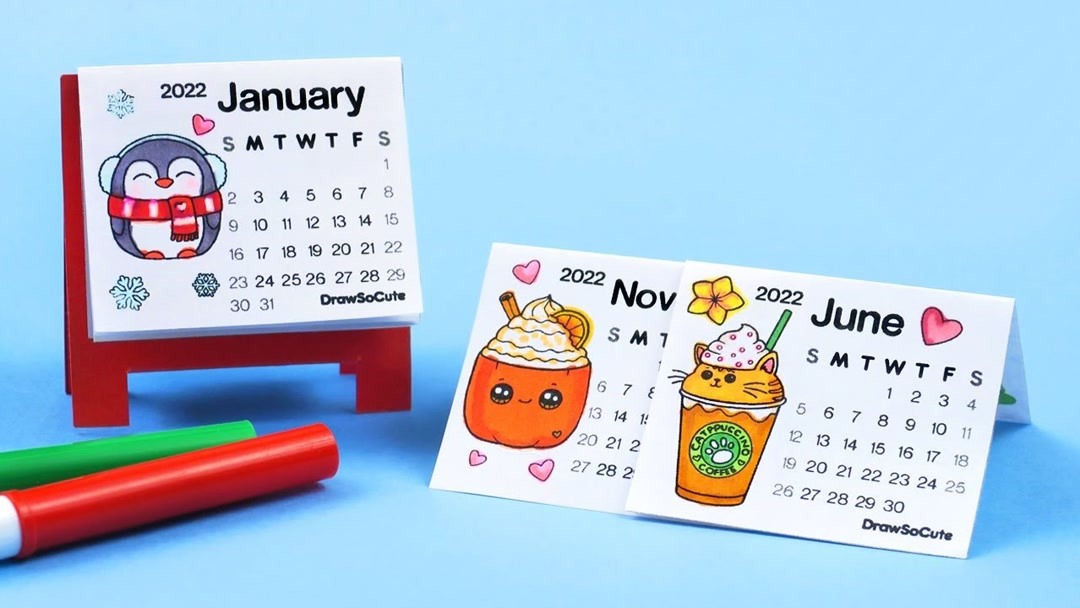 2022年快到了,教你手工制作迷你日历,之后肯定能派上用场!