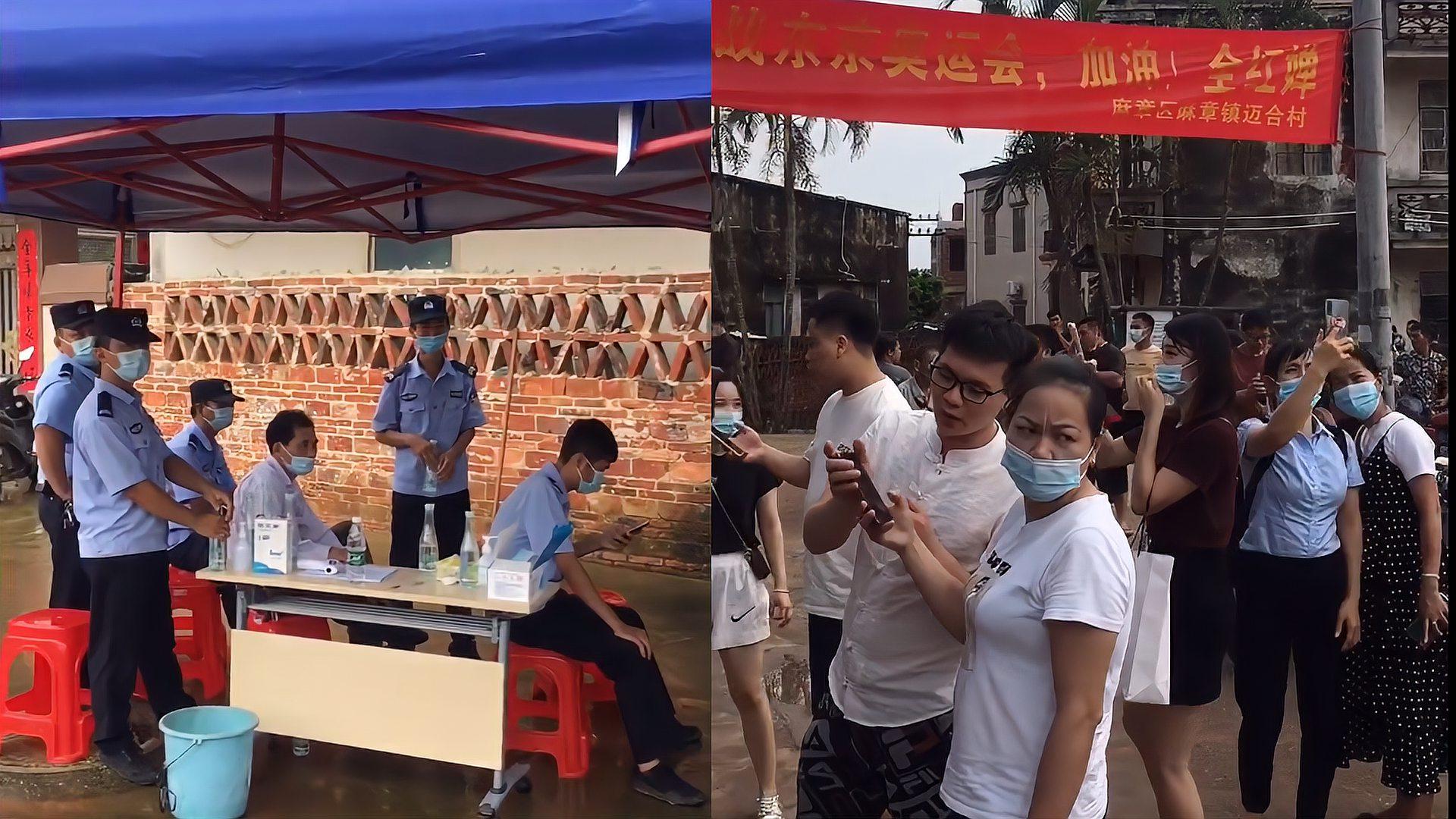 成景点!全红婵老家连夜铺水泥地,门前设防疫点拉警戒线维持秩序