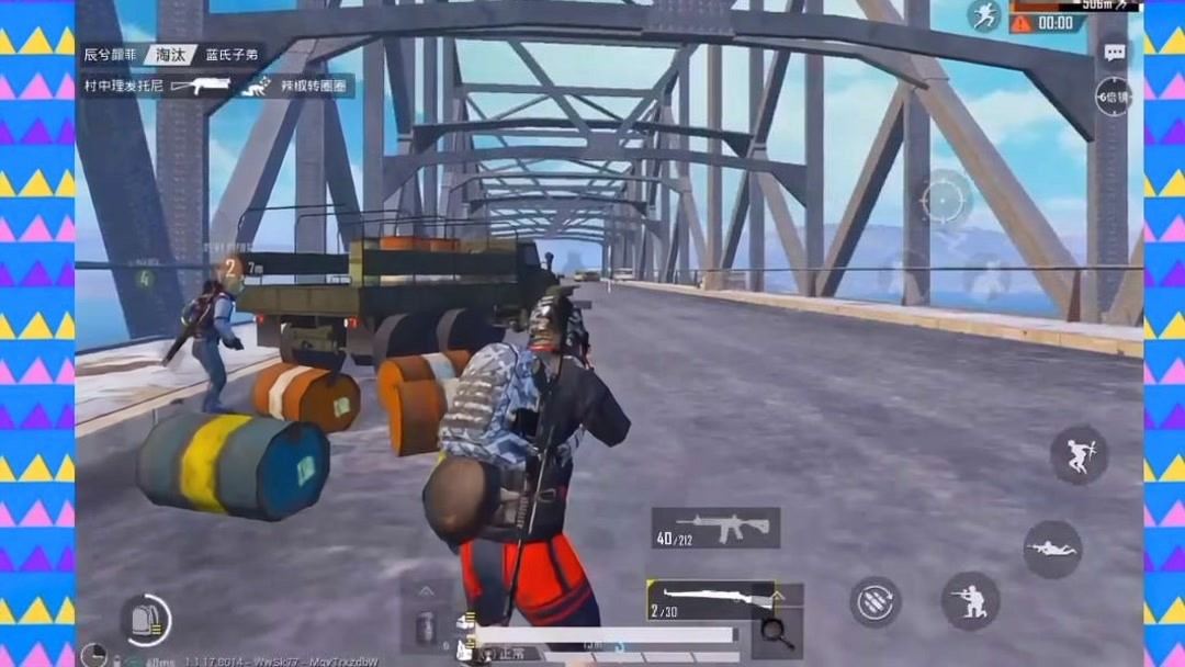 和平精英:一把瞬狙98K,大战满编堵桥队,枪林弹雨的激战