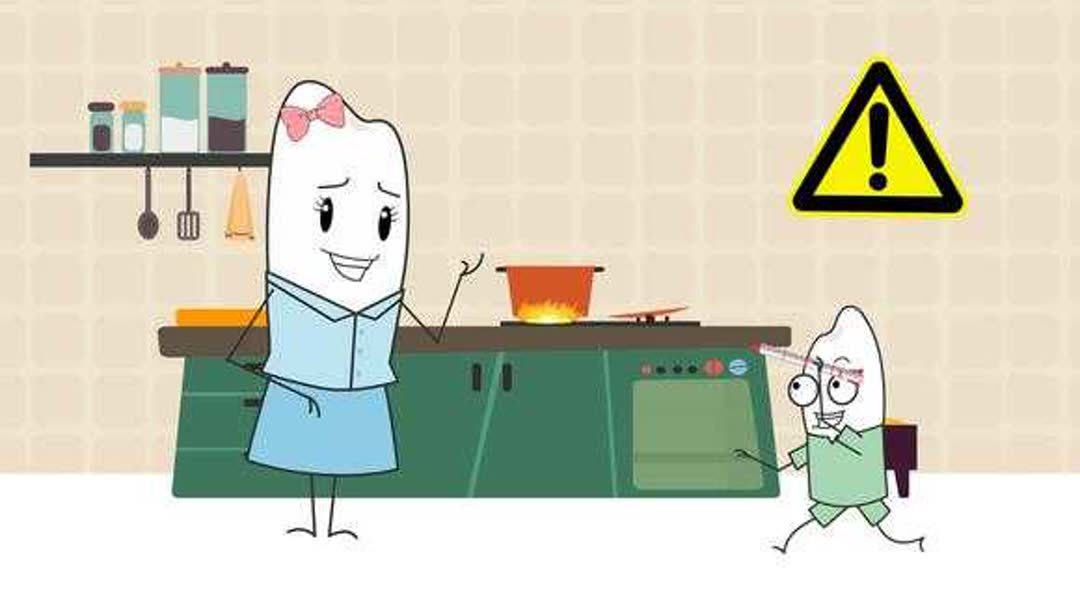 同学们,安全问题不要忽视,小朋友不要在厨房玩闹