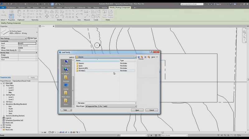 Revit软件教程,从入门到精通训练视频讲解,ParkingExample