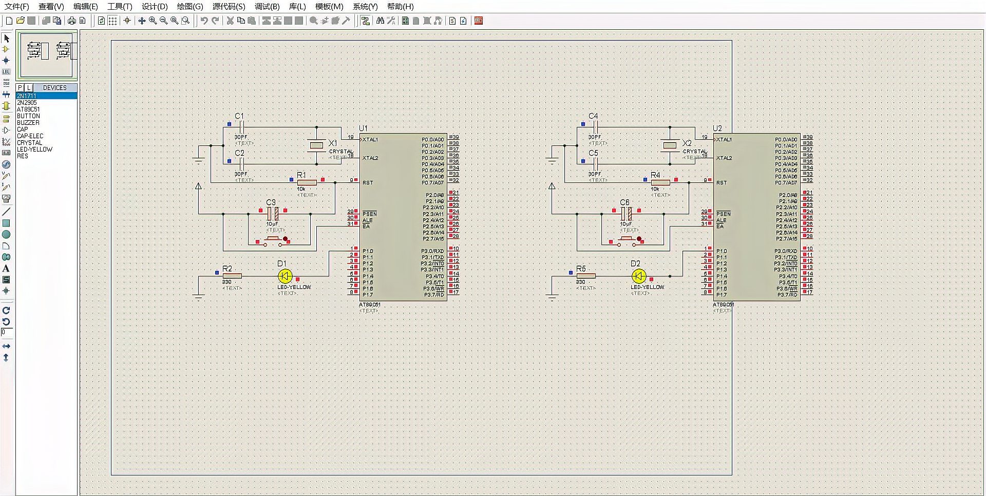基于51单片机的定时器计时与软件定时的对比。