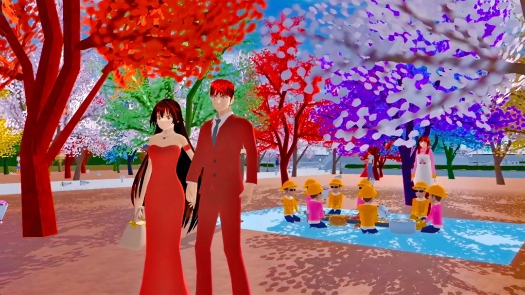 樱花校园富二代求婚成功,带妹妹参观结婚礼堂 樱花模拟器