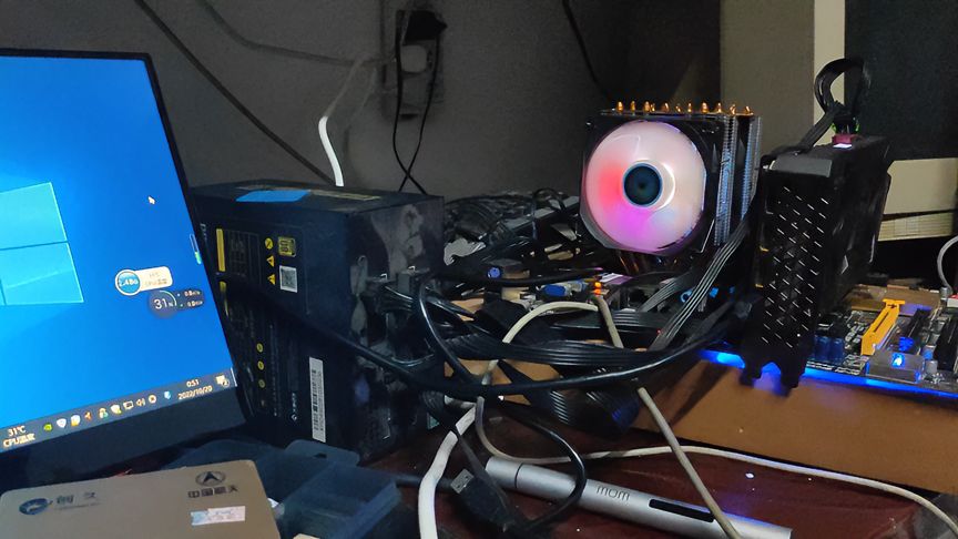 矿RTX3070丐中丐显卡上机测试,鲁大师50万,五轮甜甜圈77度!