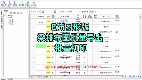 E筋翻样-梁排布图批量导出批量打印
