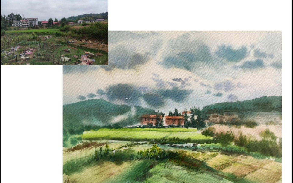 好像用了一张水粉纸,画了今天阴沉的校外。