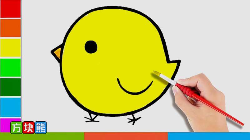 方块熊简笔画 小鸡