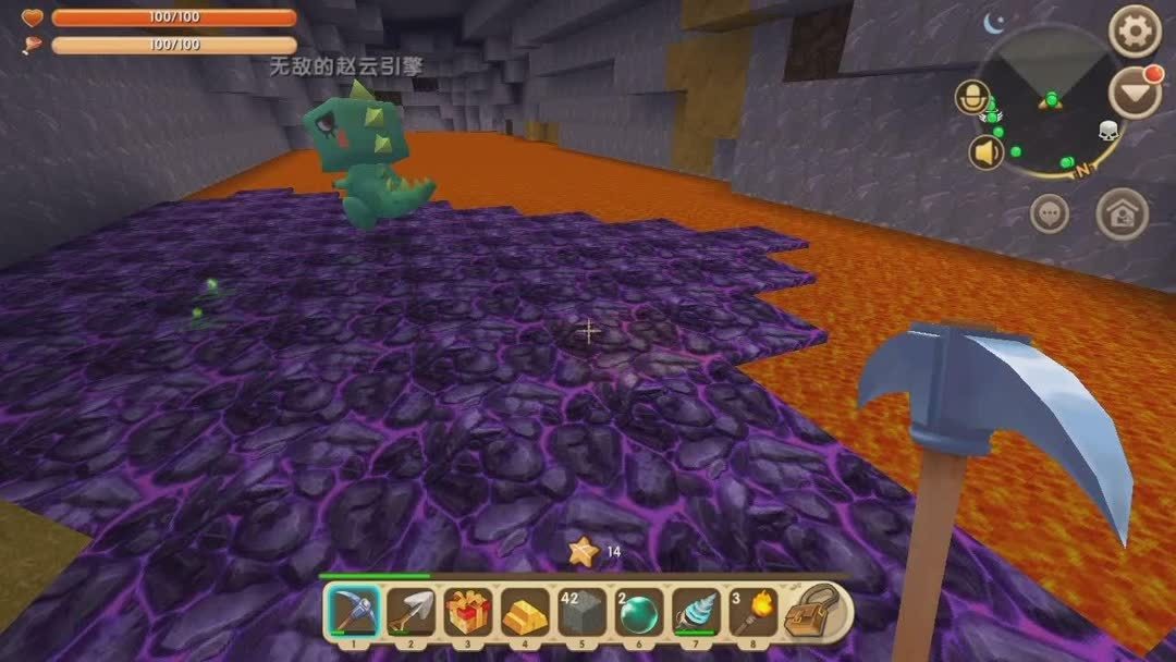 迷你世界:在熔岩底部发现大量钻石与黄金矿