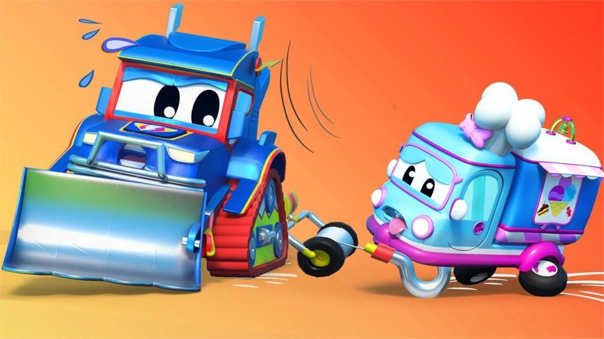 儿童汽车动画:超级卡车 ,带了凯莉去看医生!