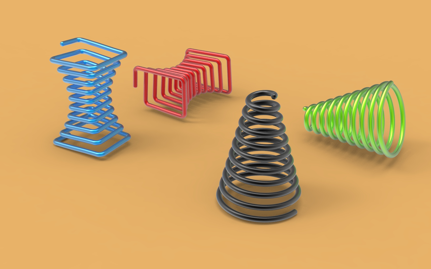 Solidworks画二种异形弹簧