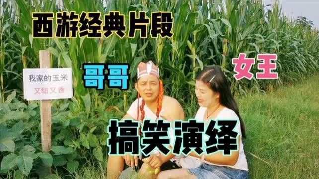 农村媳妇模仿西游经典片段,38℃在玉米地里实景拍摄