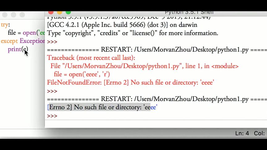 每天几分钟跟我学Python基础教程:第28讲,错误处理try