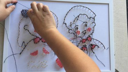 A3情侣款定制钉子绕线画视频教程