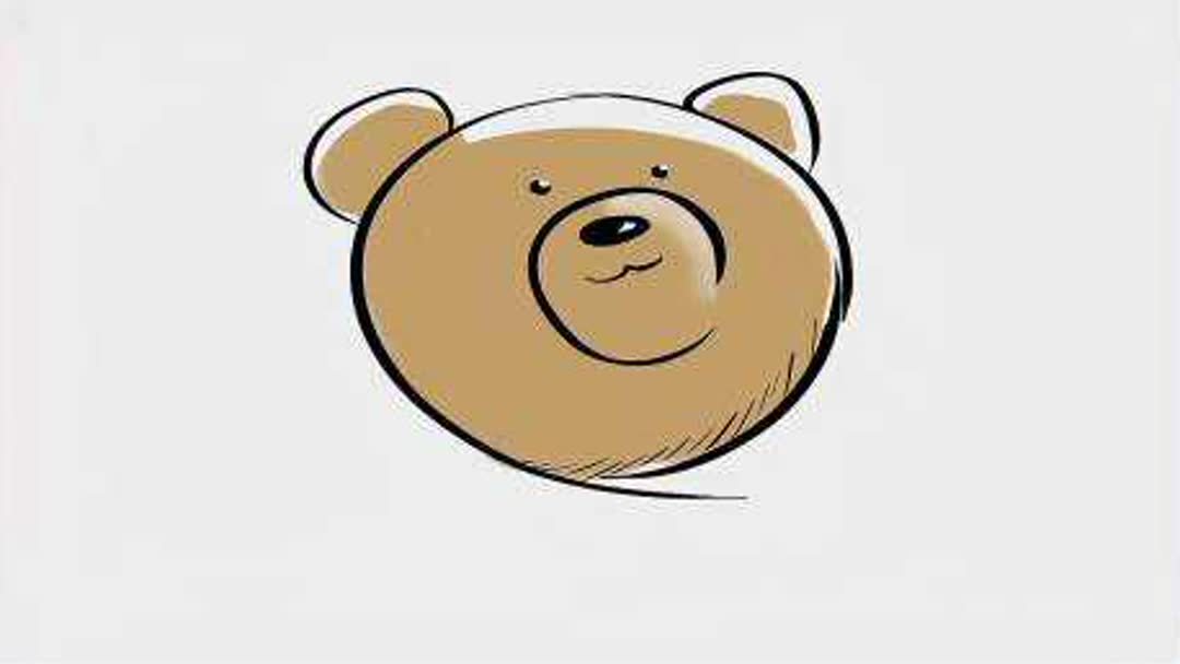新手轻松学简笔画,怎样用圆形画可爱的小熊?
