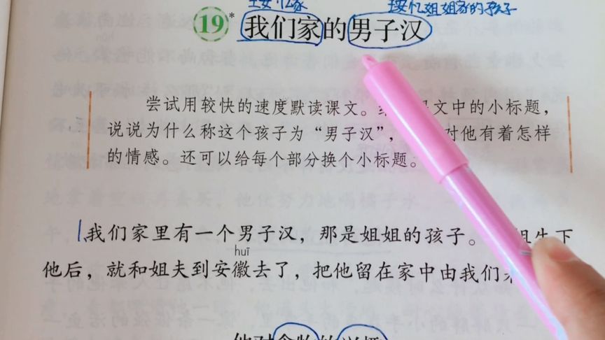 小学语文四年级下册-第19课-我们家的男子汉