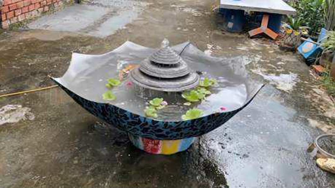 这想法绝了,镜头记录雨伞制作盆景全过程,太完美了