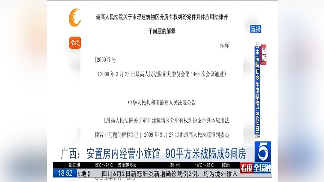 广西: 安置房内经营小旅馆 90平方米被隔成5间房