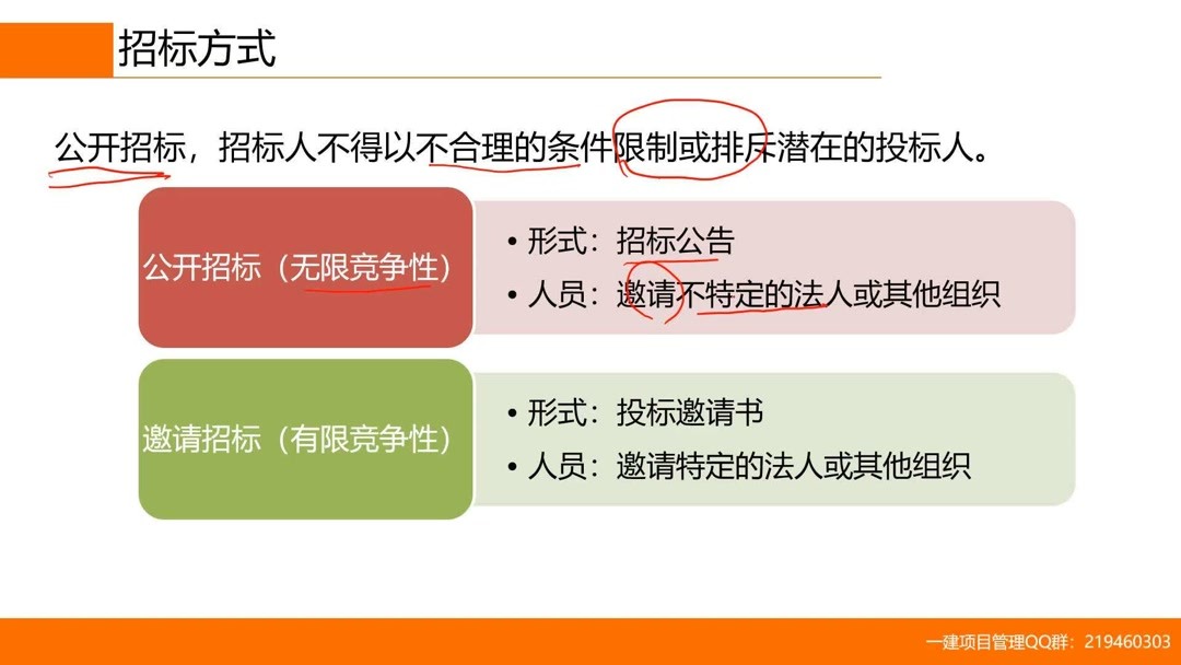 6.1.1施工招标的内容(一级建造师项目管理)