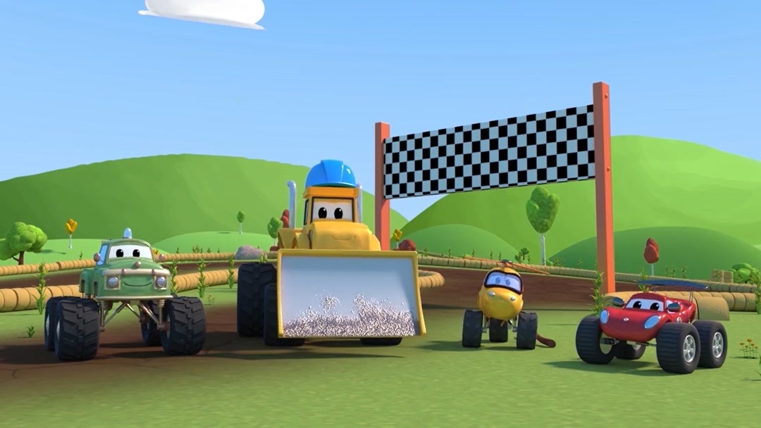 儿童益智启蒙动画:汽车城里的赛车比赛