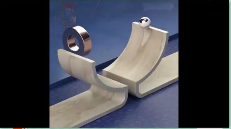 滚动的小球穿越摆动的圆柱孔