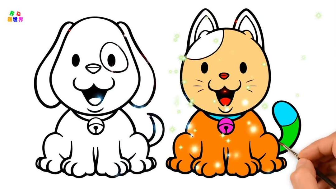 画小狗小猫简笔画