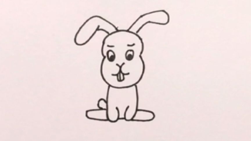 小动物简笔画,搞怪的小兔子