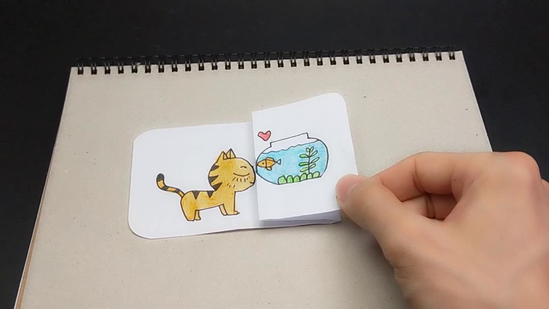 小猫书签搞笑简笔画,画法简单又实用,送给小朋友最好的礼物