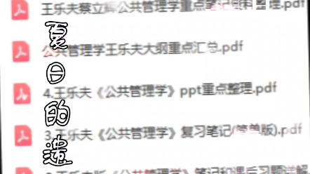 王乐夫公共管理学考研期末考试笔记重点复习经验分享