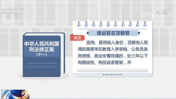 刑法修正案(十一)今起施行 冒名顶替他人入学就业安置入刑