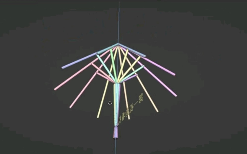 雨伞机械结构blender建模