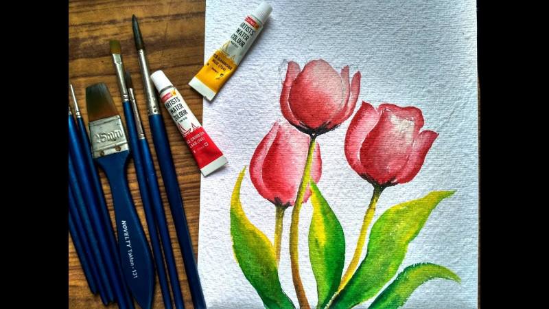 水彩绘画教程,利用水彩绘制简单的花绘