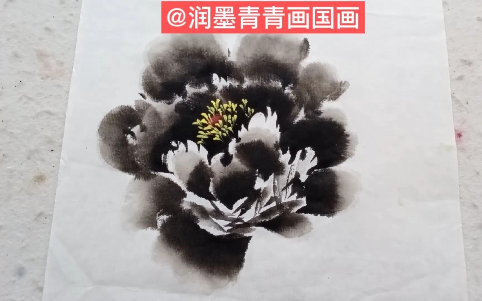 好久没画墨牡丹了,水墨相融,水墨画的味道!
