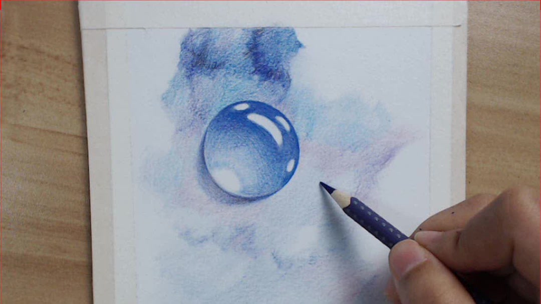 【又画】水珠-水溶性彩色铅笔画-零基础快速入门