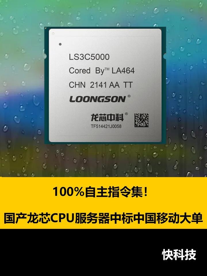 100%自主指令集!国产龙芯CPU服务器中标中国移动大单#龙芯中科 #...