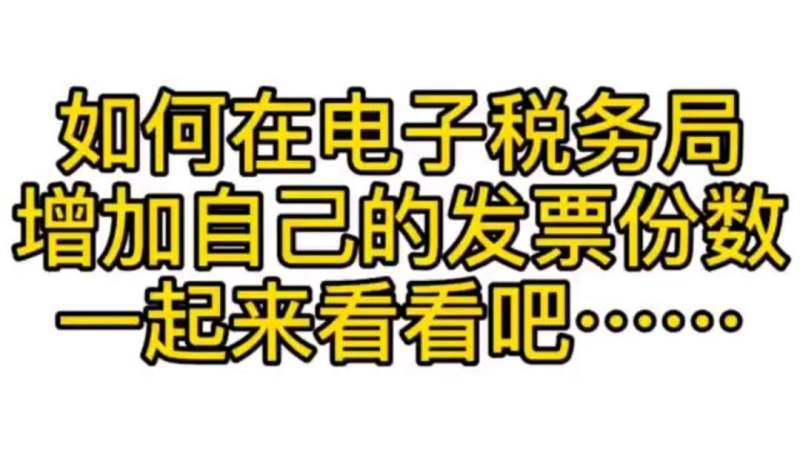 怎么在报税系统里增加发票份数