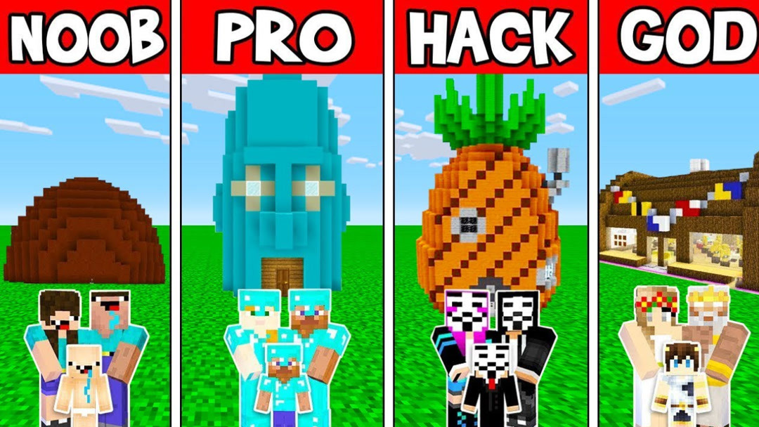 我的世界MC动画:海绵宝宝家庭挑战赛