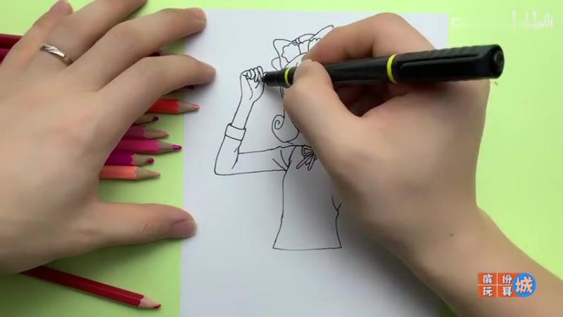 菲梦少女动漫人物手绘:马卡龙组合的队长桃子校服装简笔画