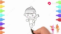 小学生冬奥会绘画,冰雪运动单板滑雪简笔画,手抄报也可以用哟.mp4