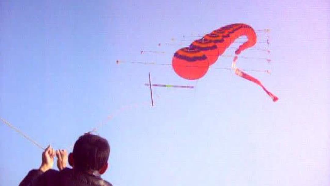 龙头蜈蚣风筝,制作中试飞