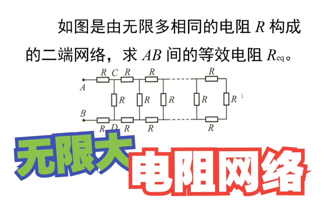 【物理竞赛】无限大的电阻网络,怎么求等效电阻?