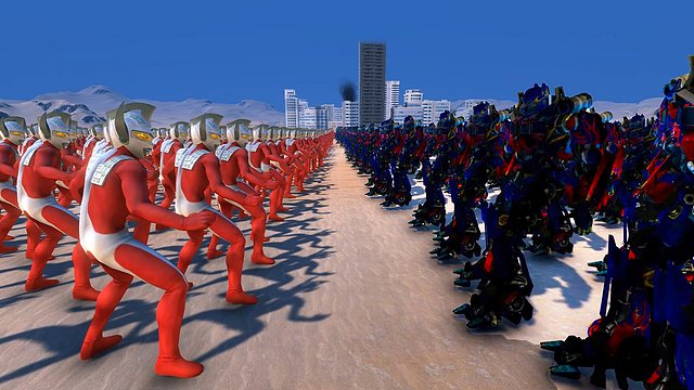 史诗战争模拟器:奥特曼大战变形金刚,当泰罗奥特曼对上擎天柱,谁能胜利