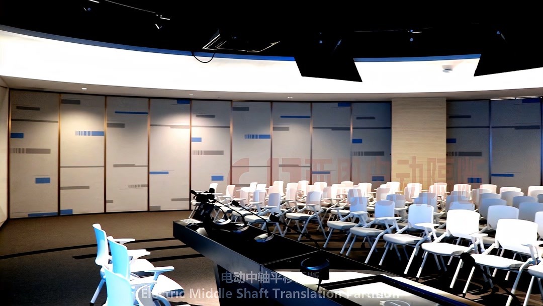 弧形电动隔断屏风 广州会议室全自动隔断