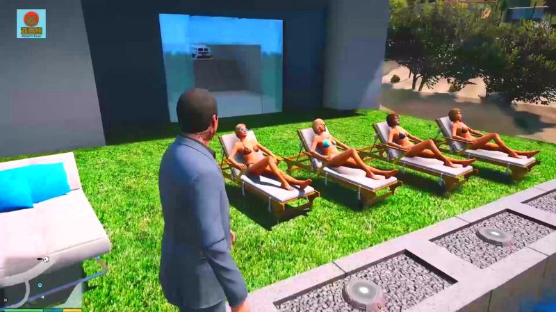 GTA5土豪麦克的最新海滩豪宅,还有美女和私人泳池派对