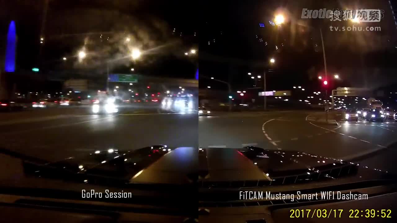 FiTCAM智看行车记录仪与GoPro对比评测夜间(澳大利亚)