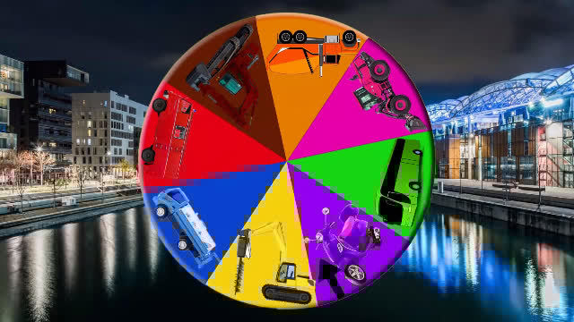 汽车工程车和电动车学习英语,儿童游戏,婴幼儿宝宝早教动画